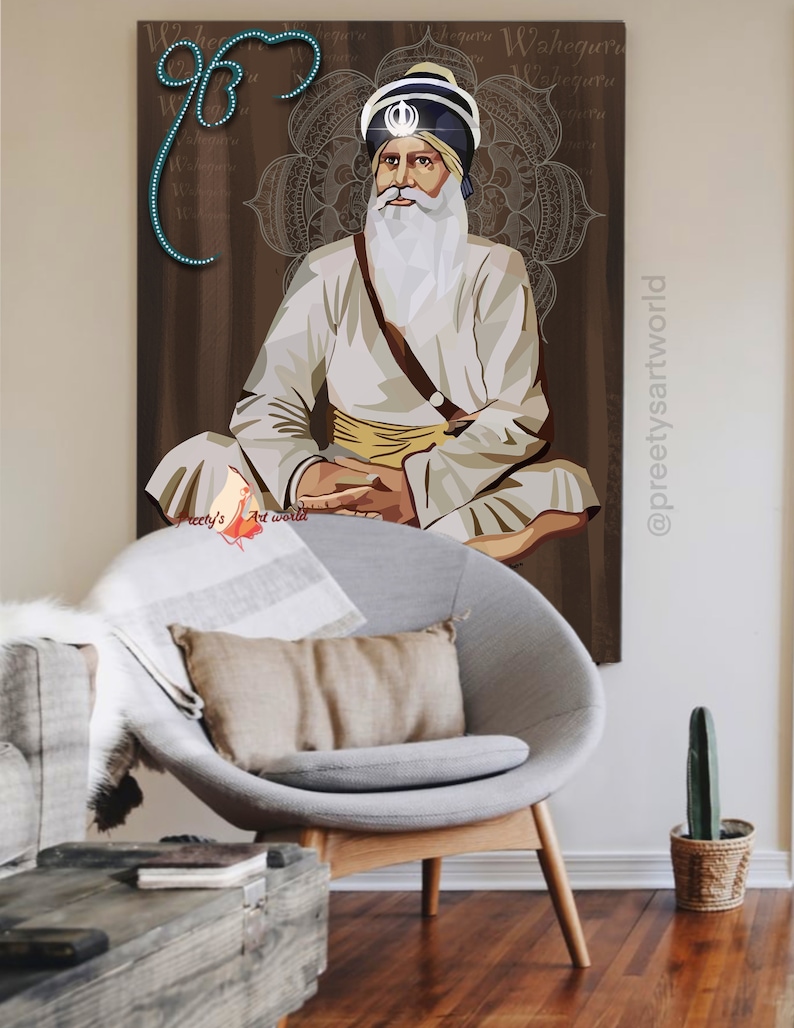 Baba Deep Singh Ji Sikh Art Illustration Print I Sikh God Wall - Etsy