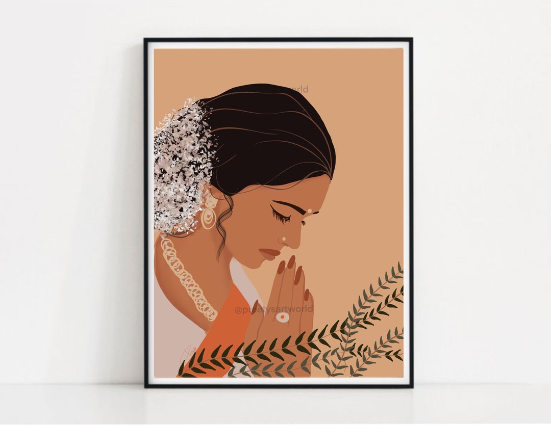 Namaste Lady Wall Indian Decor , Welcome Lady , Yoga Wall Art ...