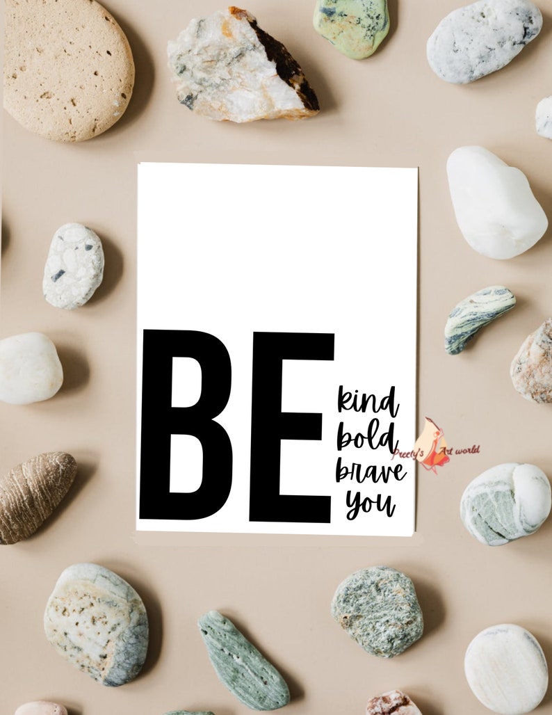 Be Kind Be Bold Be Brave Be You I Office Decor I Inspirational - Etsy