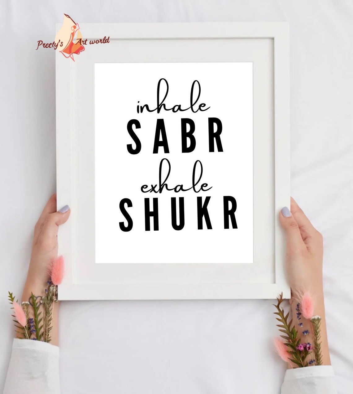 Inhale Sabr Exhale Shukr Art Poster I Calligraphy Quotes Wall - Etsy