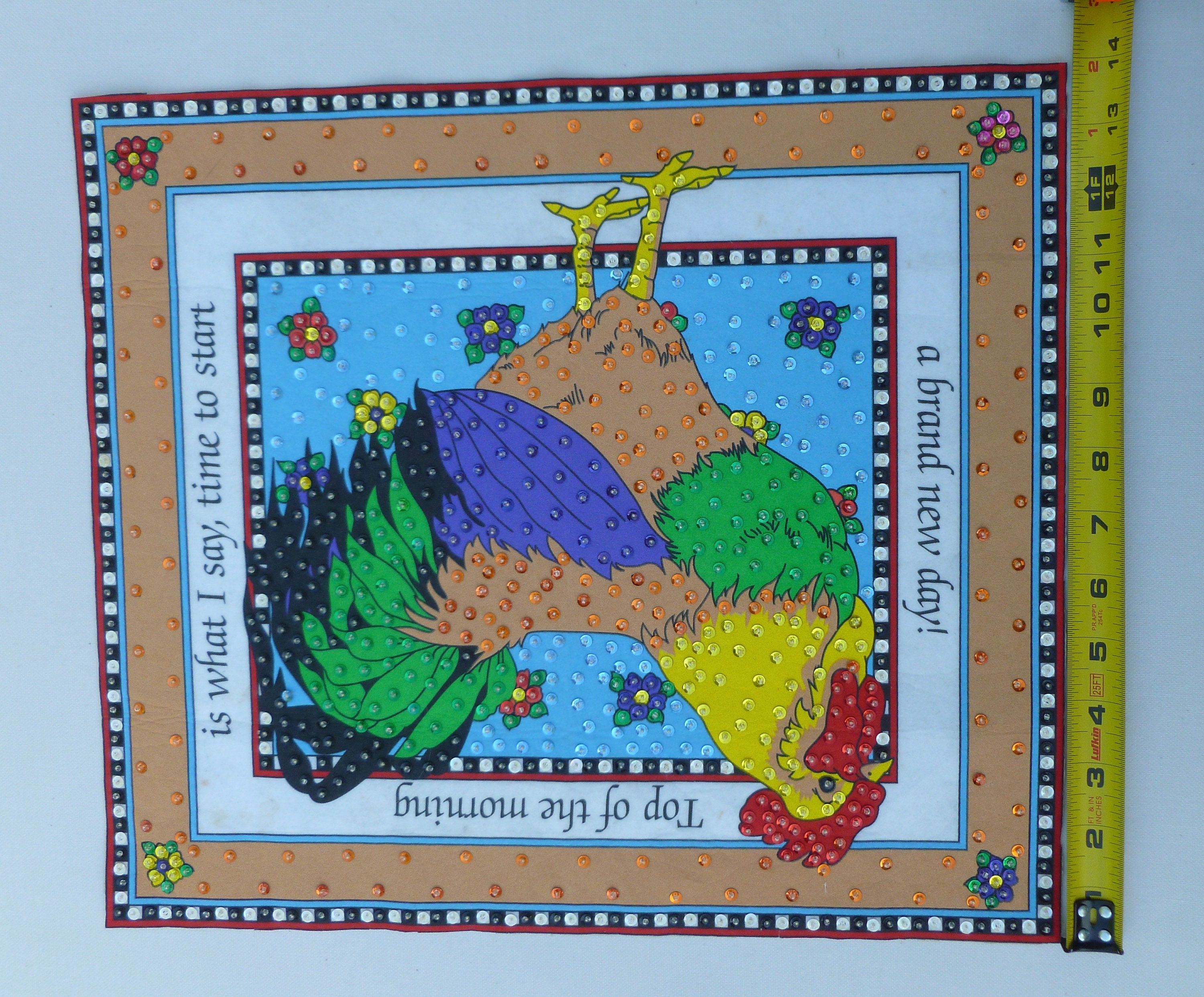 Vintage Felt and Sequin Rooster Wall Hanging top of the - Etsy