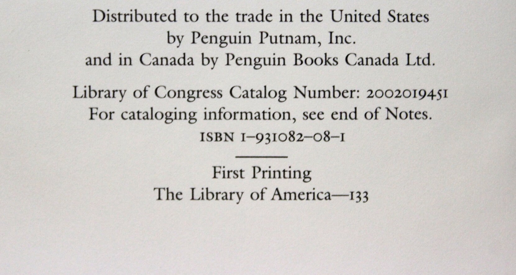 Library of America 6 Volume Set (the Library of America C/o Penguin ...