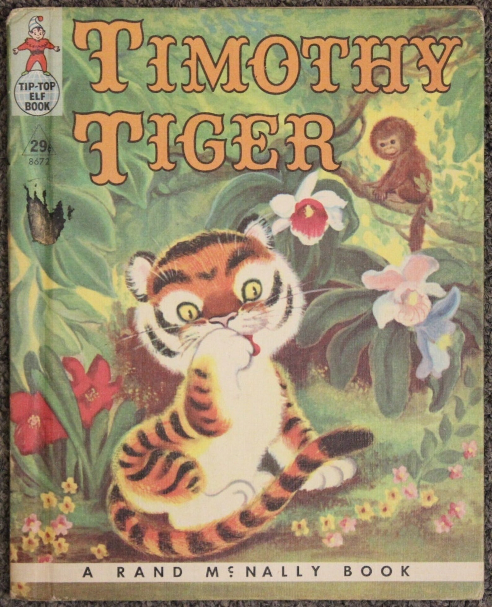 Timothy Tiger Tip-top Elf Book Marjorie Barrows W/ - Etsy