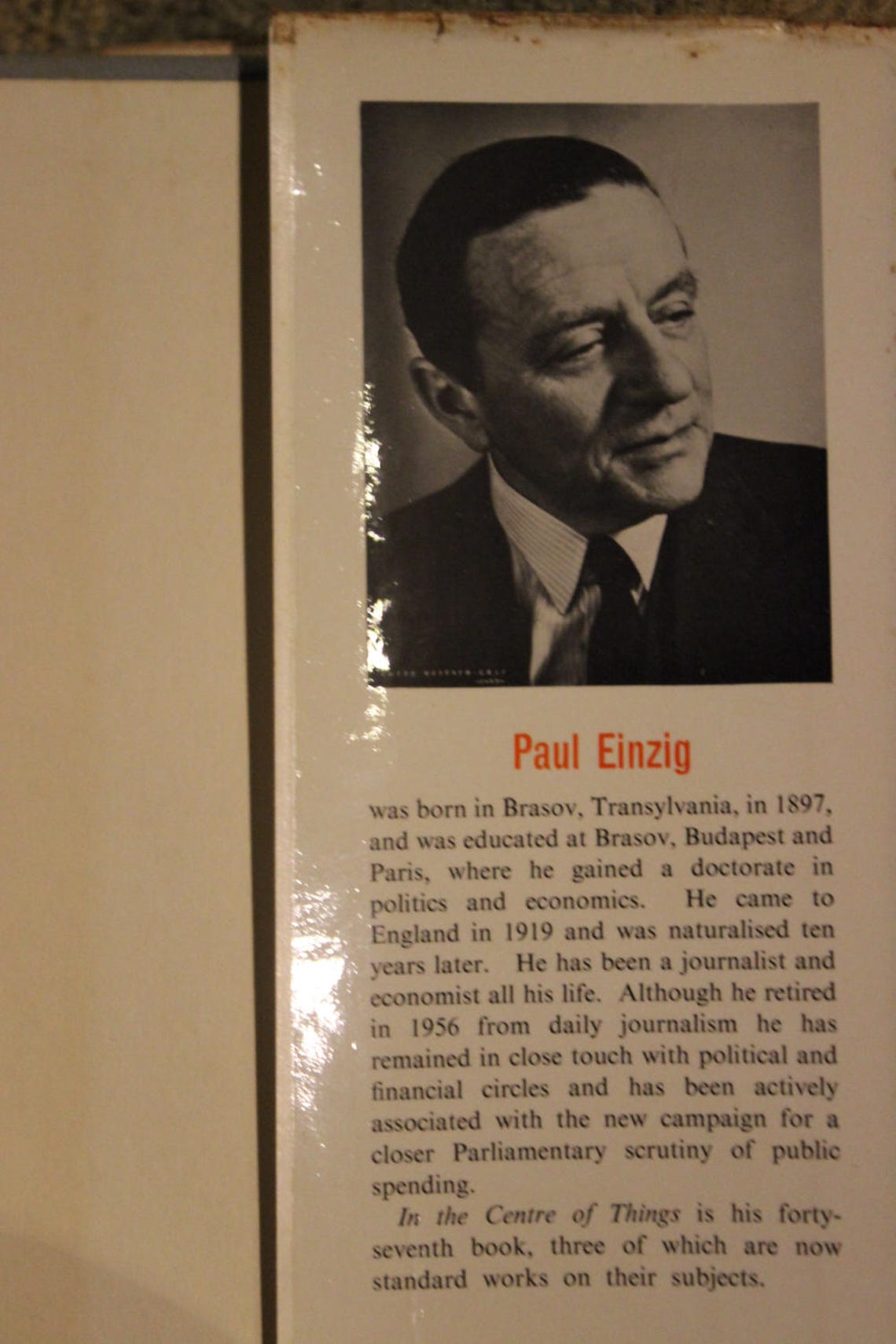 In the Centre of Things: Paul Einzig's Autobiography | Paul Einzig ...