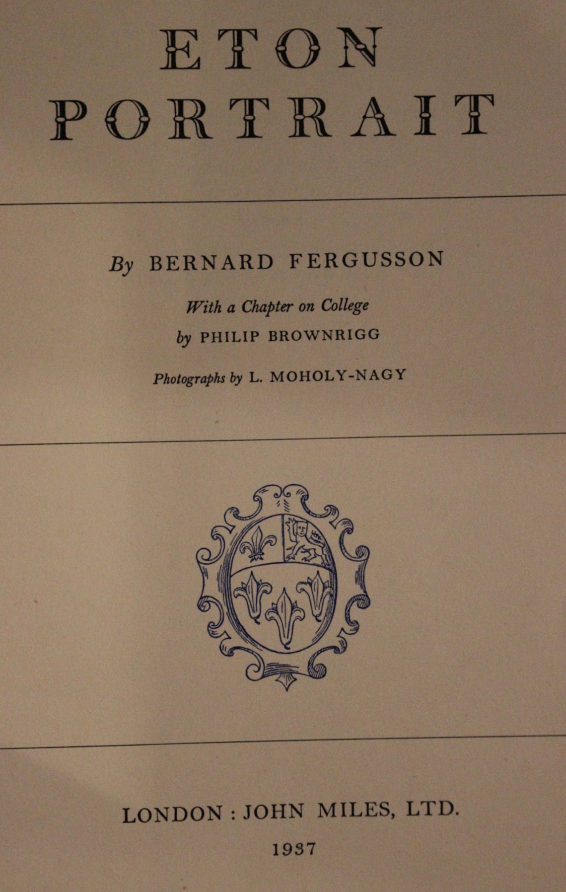 Eton Portrait Bernard Fergusson 1937 John Miles Ltd. - Etsy