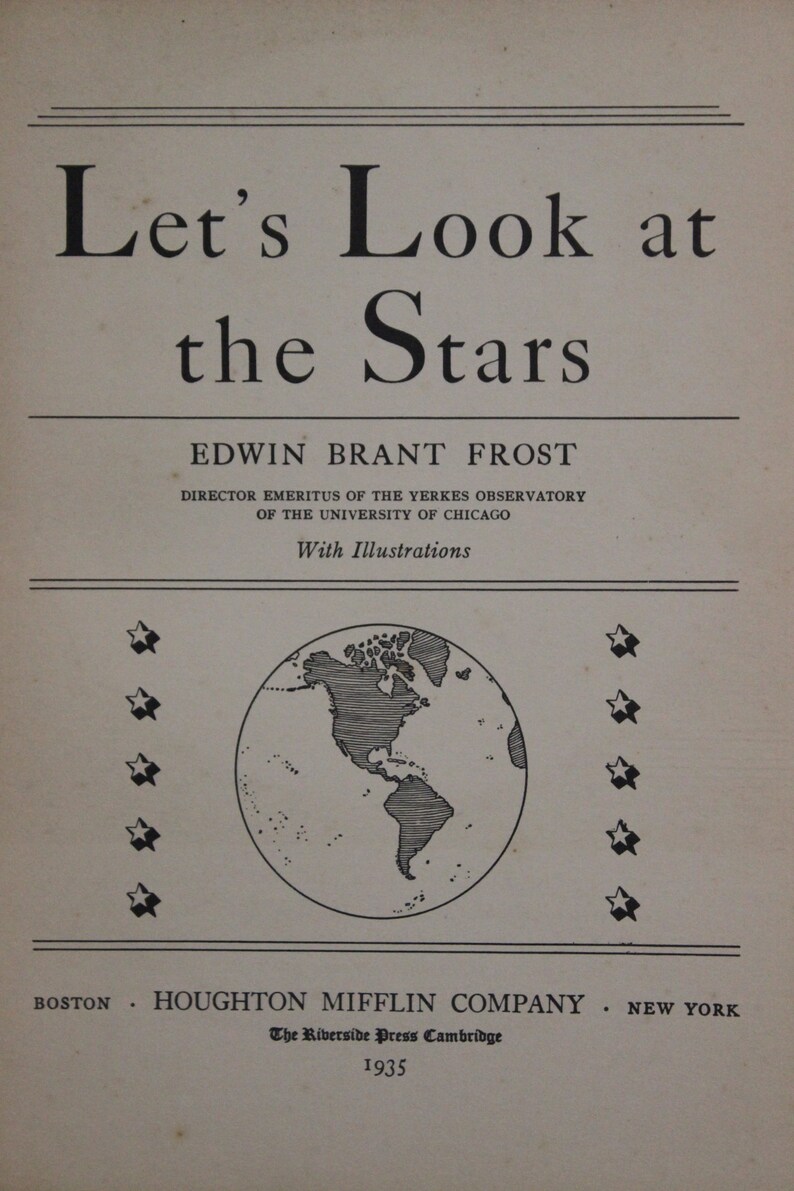 Let's Look at the Stars Edwin Brant Frost 1935 - Etsy