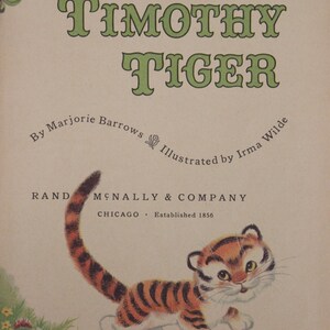 Timothy Tiger • Tip-top Elf Book | Marjorie Barrows W/ Illustrations by ...