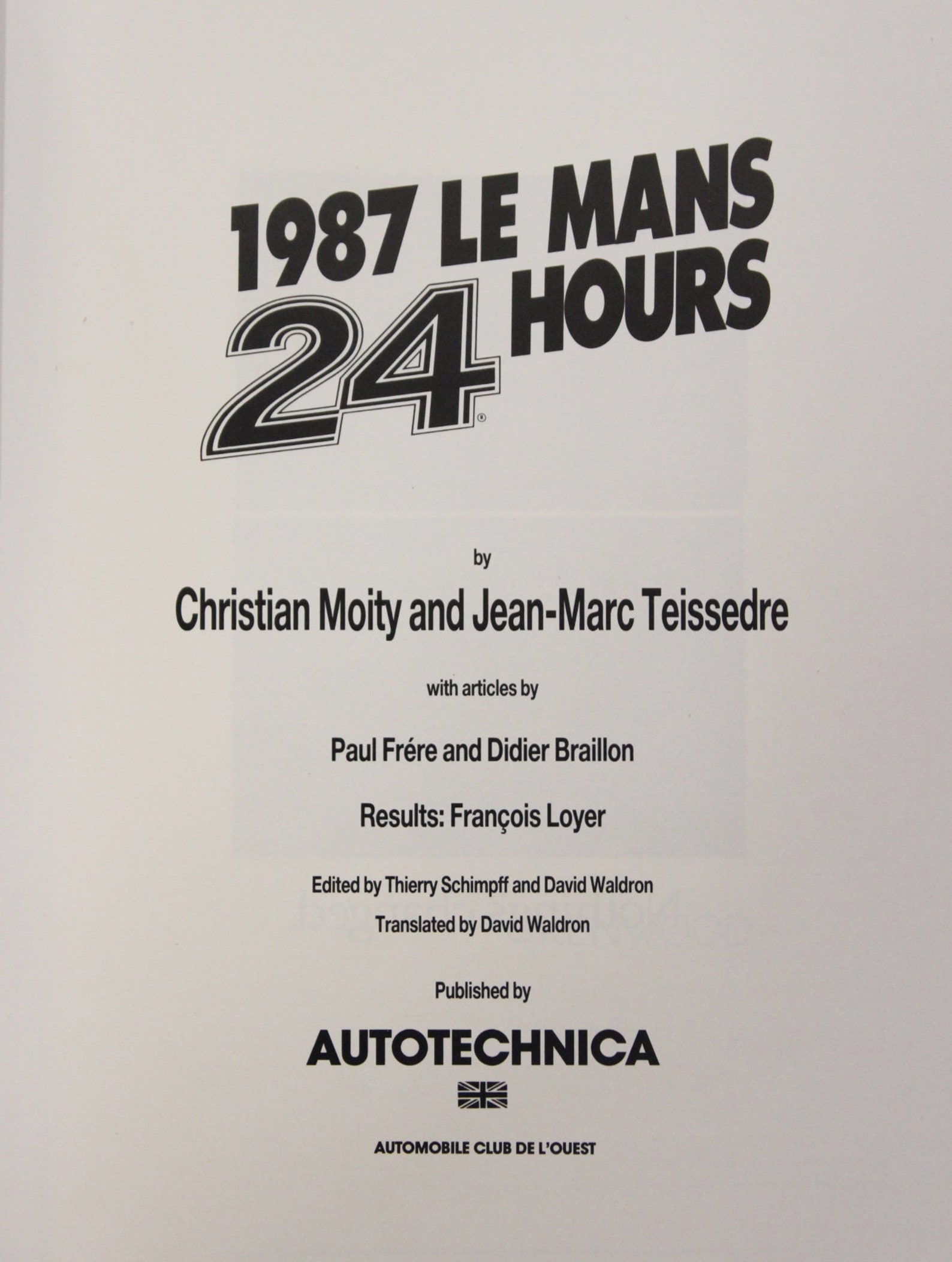 1987 Le Mans 24 Hours Christian Moity Jean-marc Teissedre - Etsy