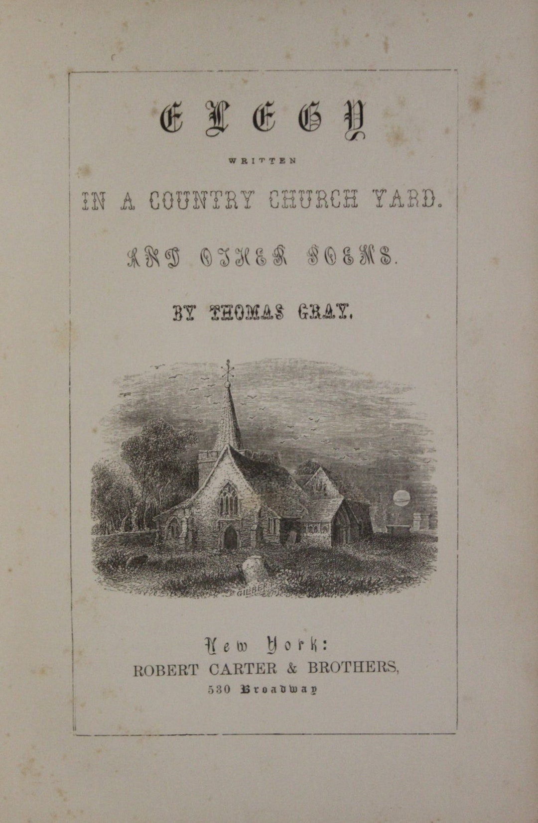 Elegy Written in a Country Church Yard: Thomas Gray Poems, 1850s ...
