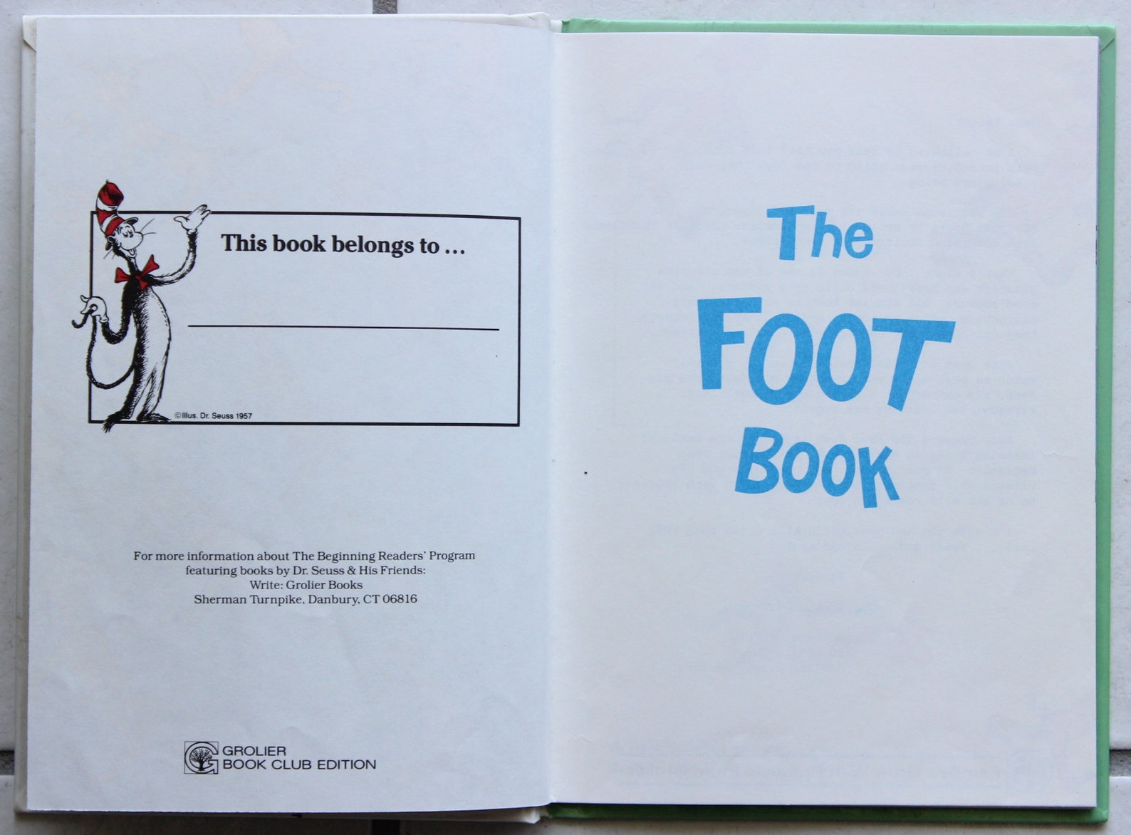 The Foot Book Grolier Book Club Edition Dr. Seuss 1968, Random House ...