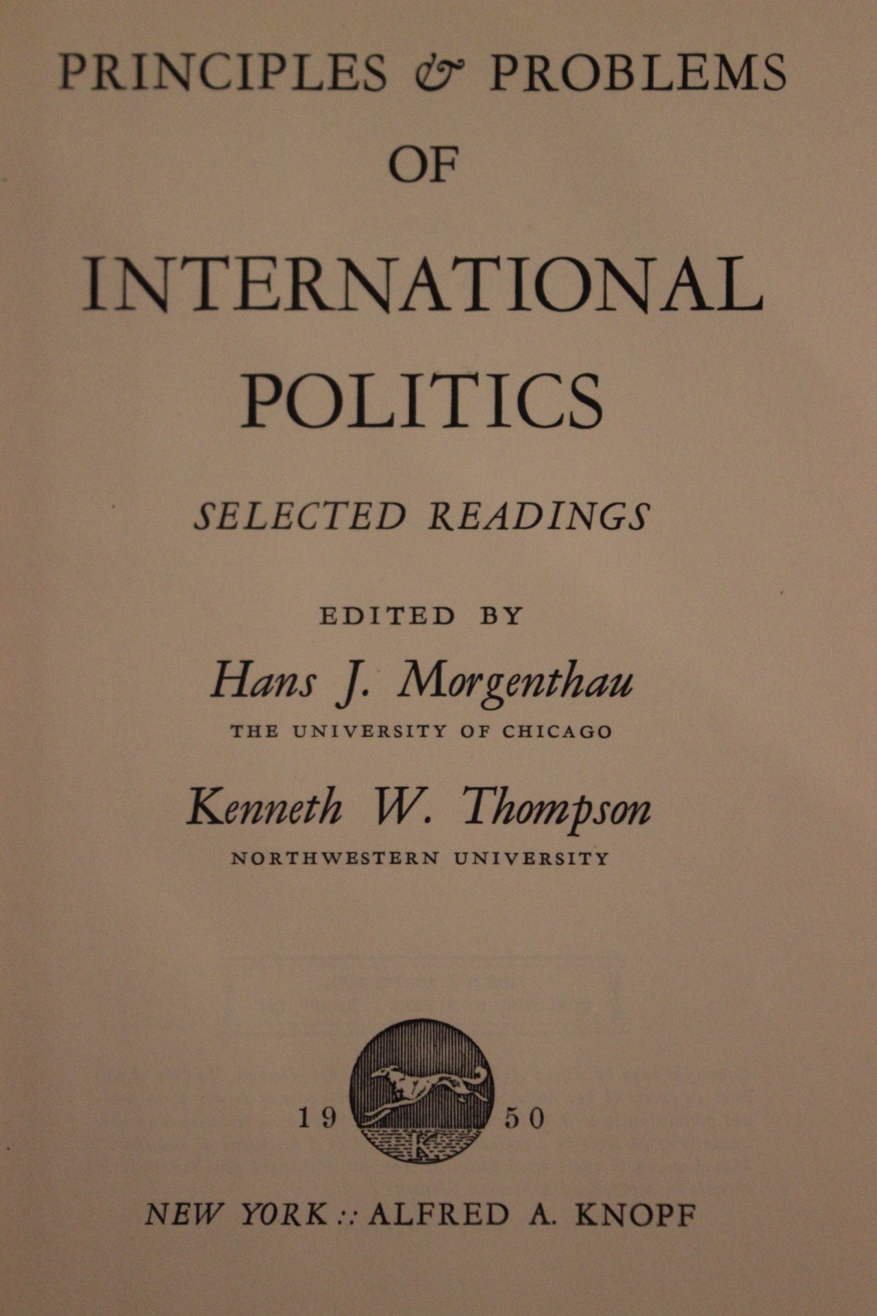 Principles and Problems of International Politics Selected - Etsy