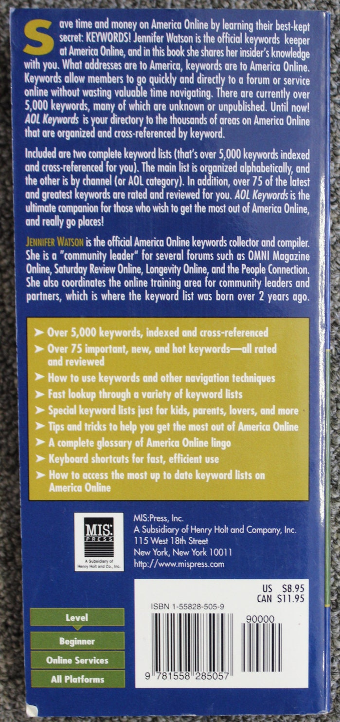 AOL Keywords: the Smart User's Guide to America Online - Etsy