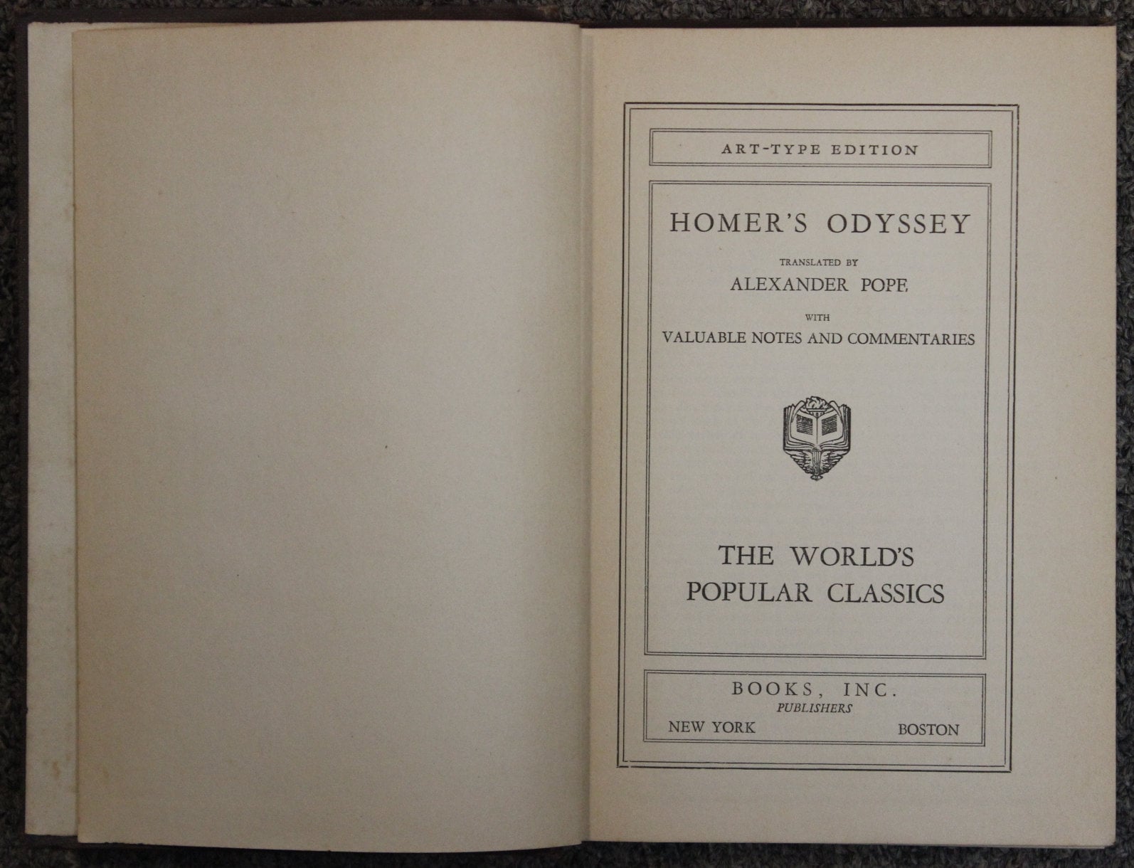 Homer's Odyssey Art-type Edition Homer W/ Translations by Alexander ...