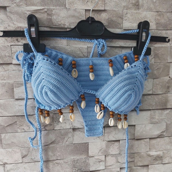 Blue Crochet Bikini - Etsy