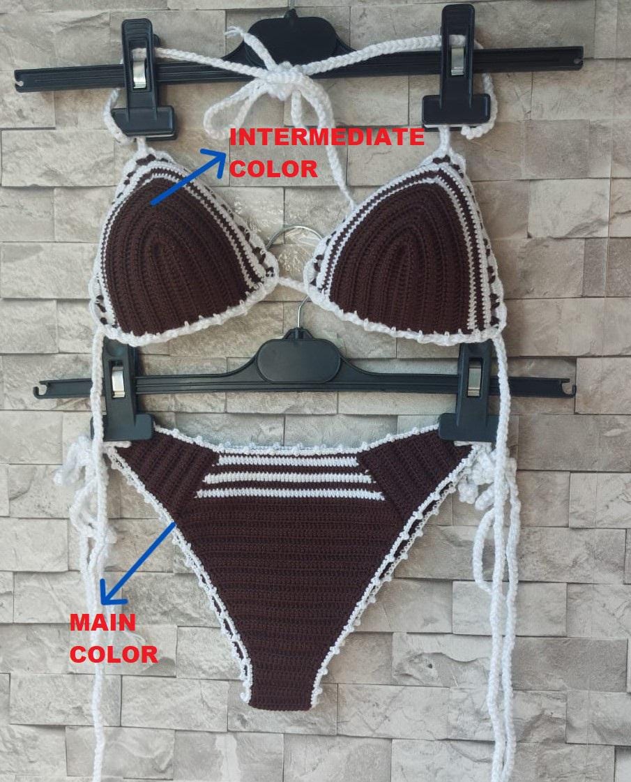 Crochet Bikini Set, Green Bikini, (color 26), Crochet Bikini, Lace ...