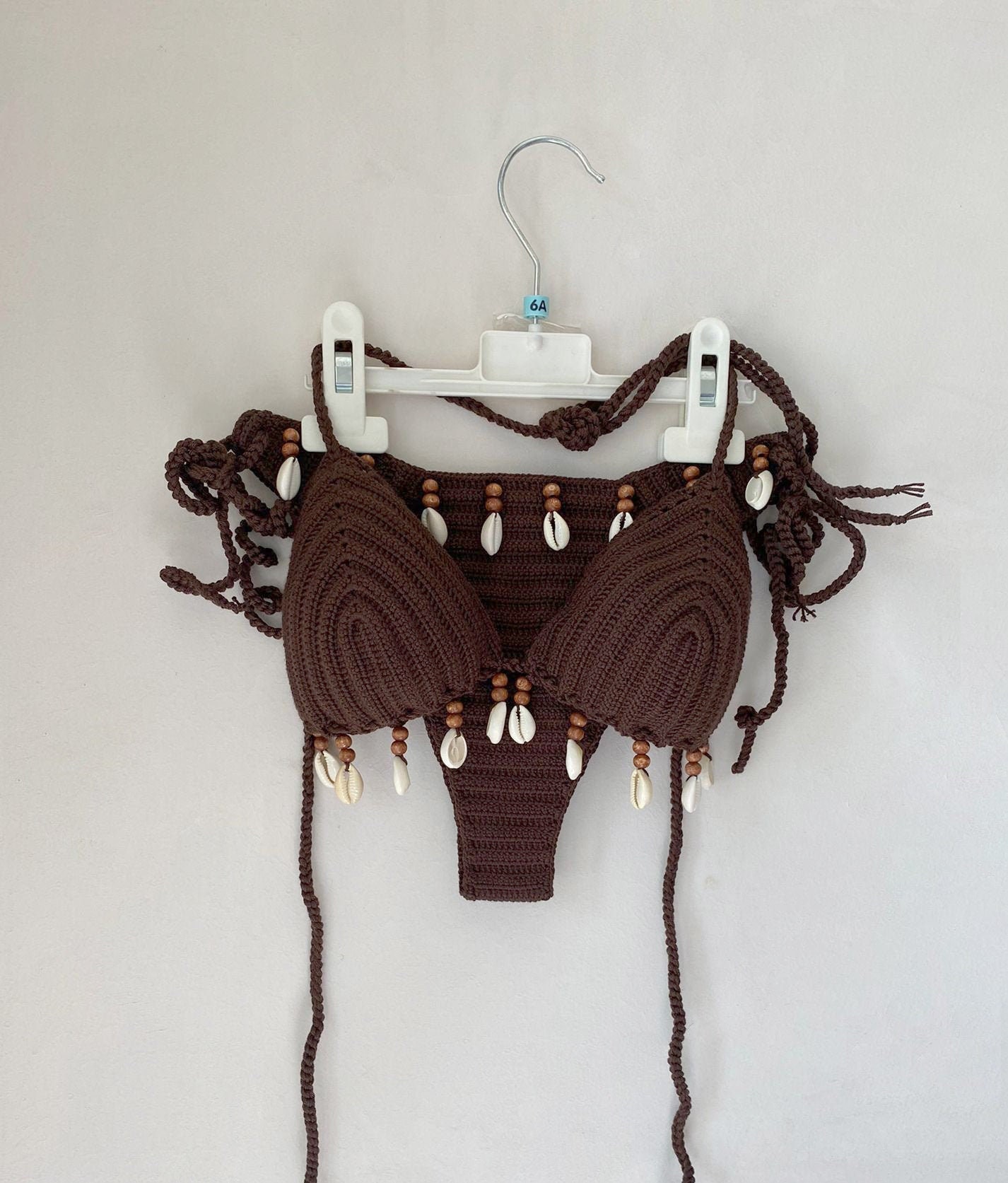 Crochet Bikini Set Brown Bikini color 26 Sea Shells - Etsy