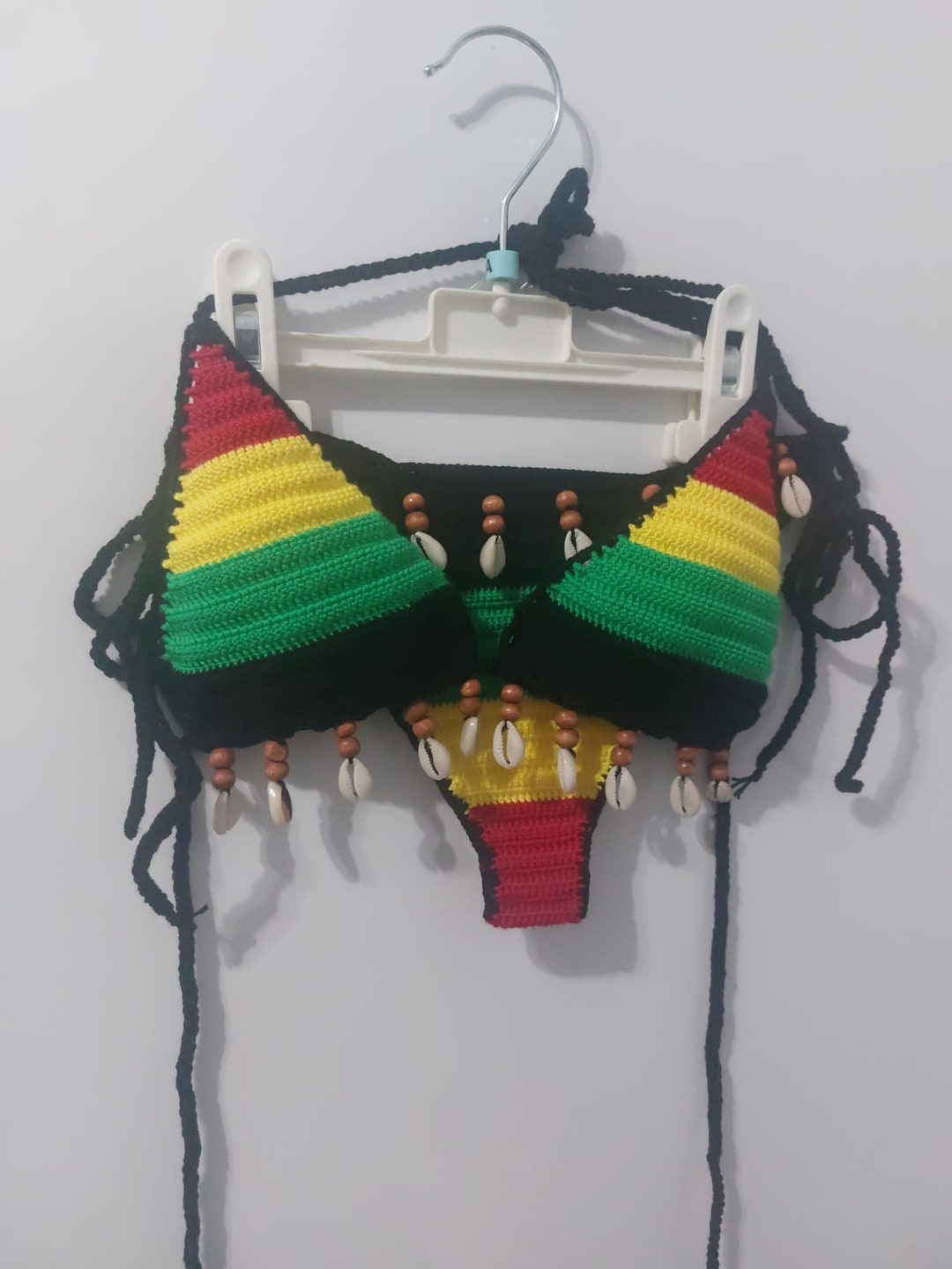 Sea Shells Bikini, Festival Bikini, Crochet Bikini, Rasta Bikini, Lace ...