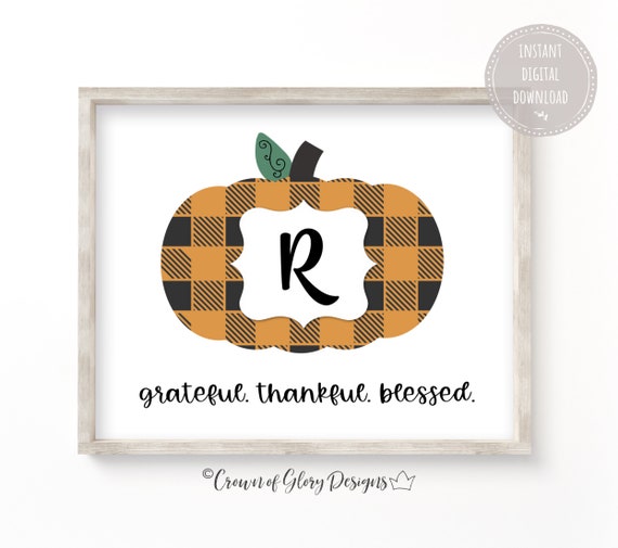 Personalized Fall Printable Sign Custom Grateful Thankful | Etsy