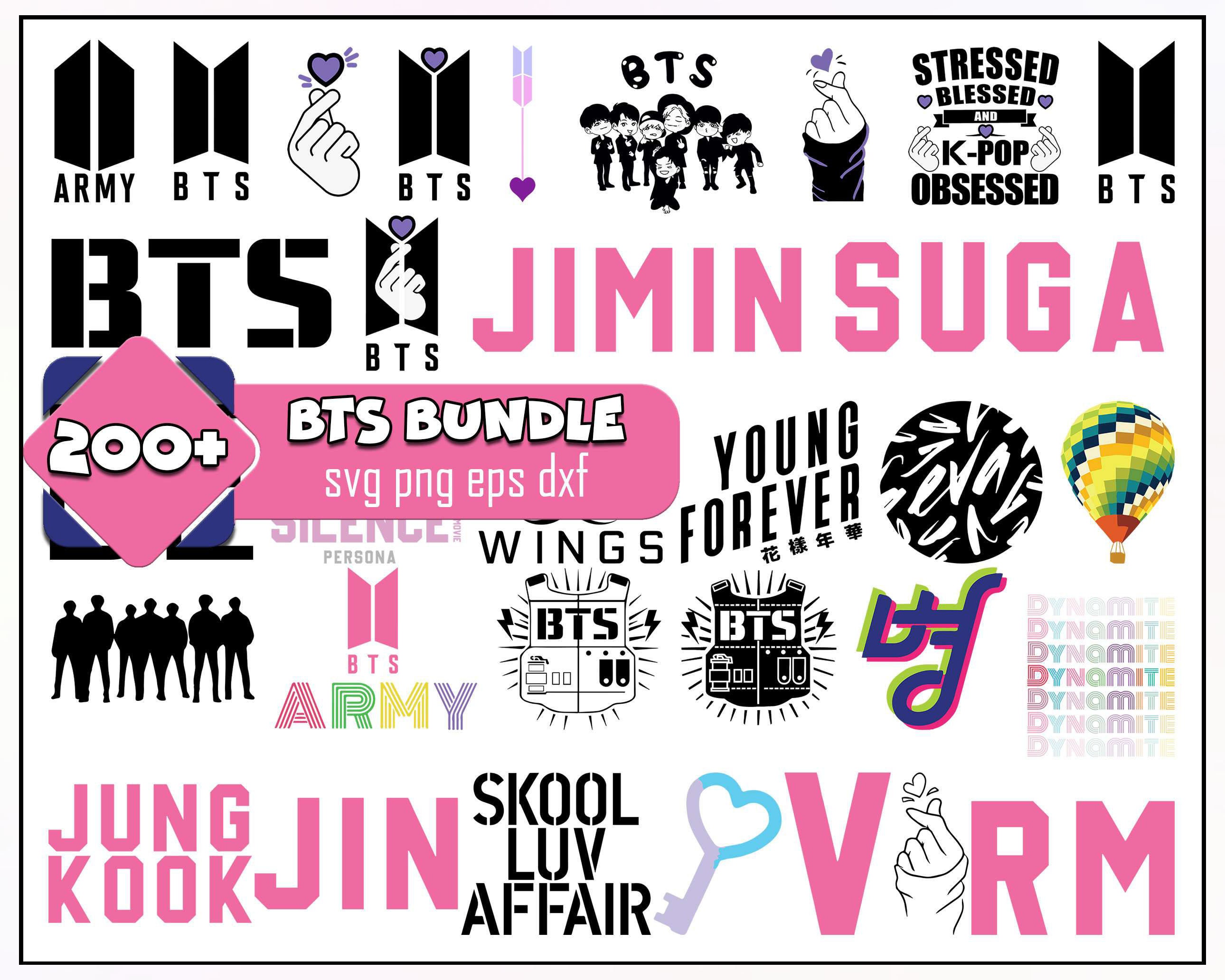 BTS Svg Bundle, Bts Png, Kpop Svg Files for Cricut, Bt21 Svg, T-shirt ...