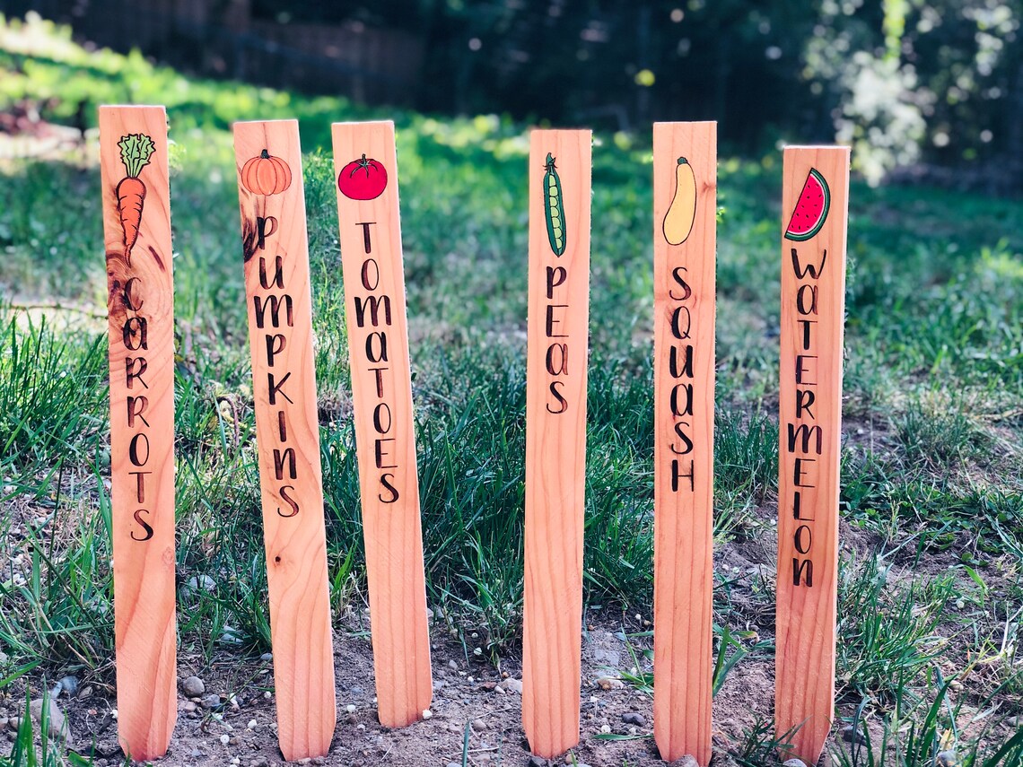 Custom Garden Stakes Vegetable Labels Fruit Markers Etsy Custom Garden Stakes Vegetable Labels Fruit Markers Etsy