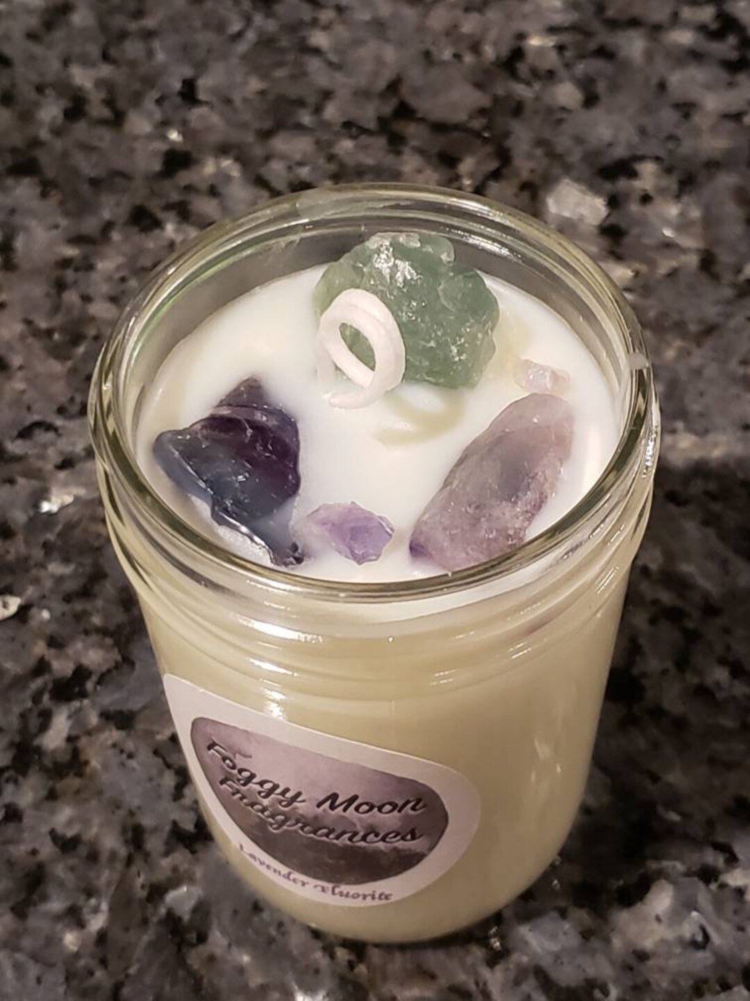Foggy Moon Fragrances 8oz Lavender Fluorite Crystal Candle - Etsy Canada