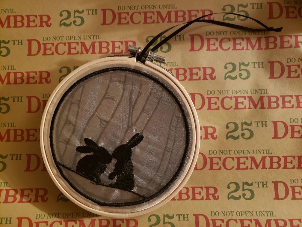 Snowy Bunny Rabbit Scene Shadowbox Ornament or Wall or Window - Etsy ...