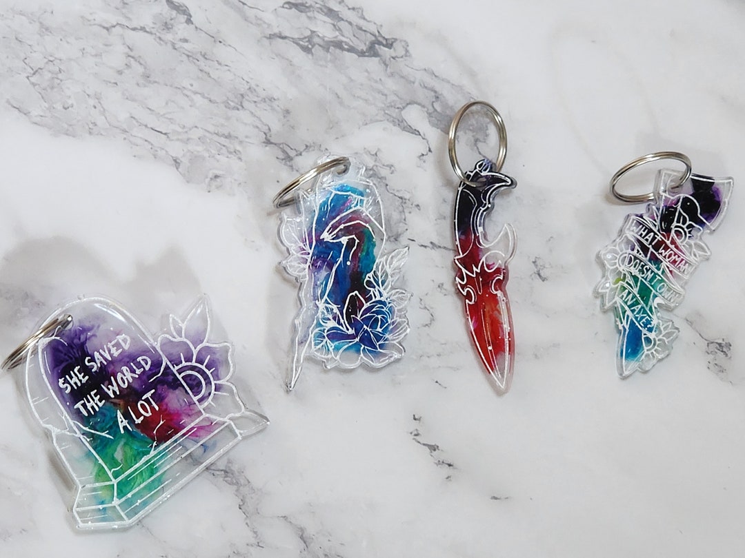 Colorful Swirls in Resin Buffy Themed Keychains - Etsy