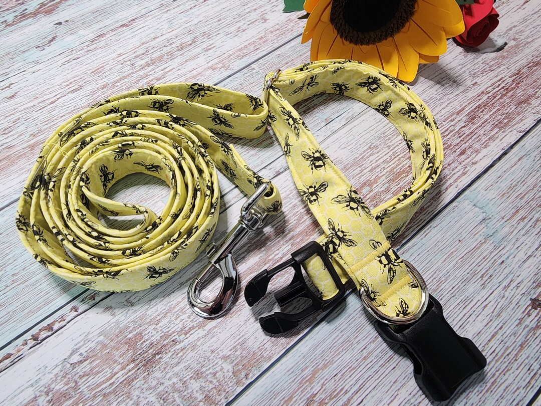 Yellow Bee Dog Paws Collar and Leash - MULTIPLE SIZES AVAILABLE - Etsy