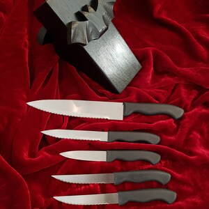 Bat Kitchen Knife Block Available With 6 Knives Solid Hardwood Goth ...