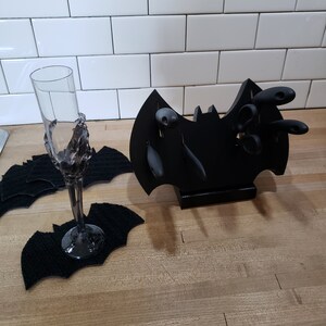Bat Kitchen Knife Block Solid Hardwood 5 Knifes & Scissors Included ...