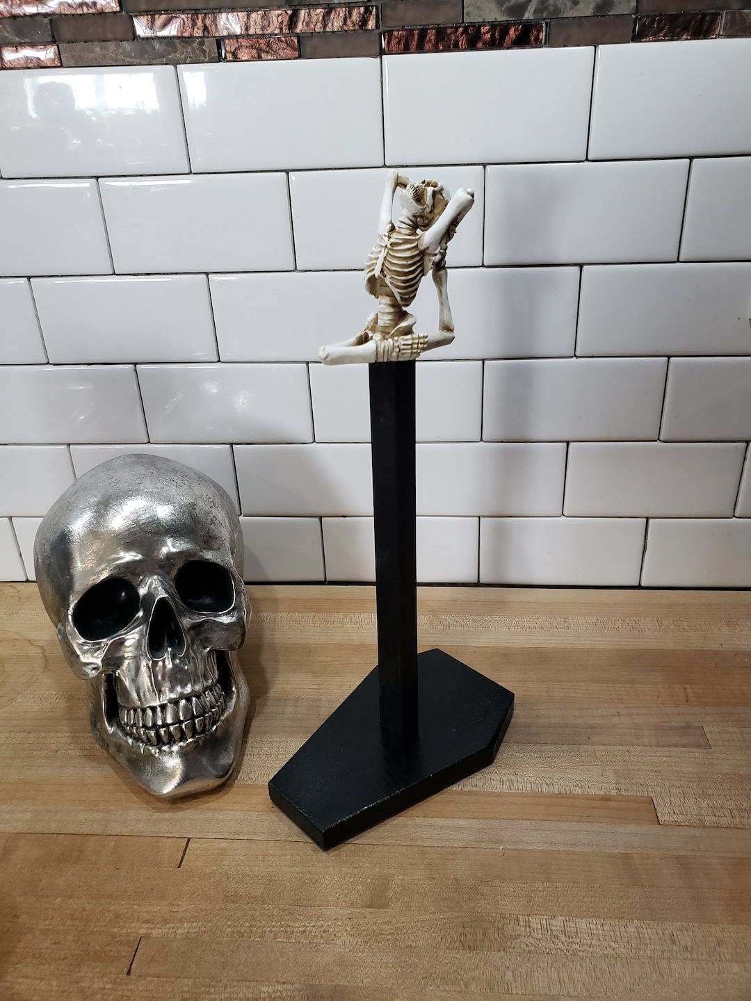 Yoga Skeleton Coffin Paper Towel Holder Handmade Vampire Goth Halloween ...