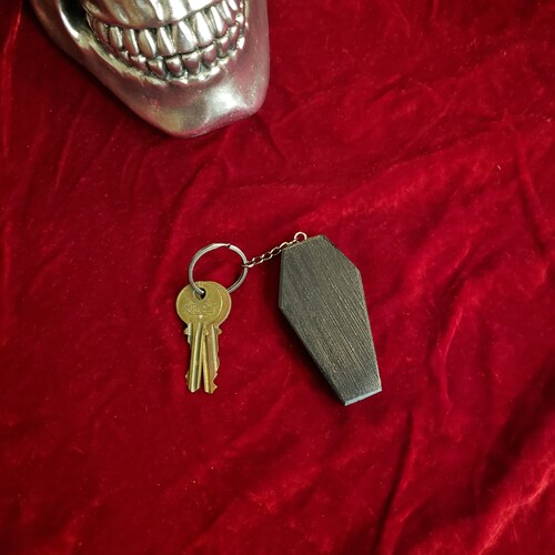 Wooden Coffin Key Ring Handmade - Etsy