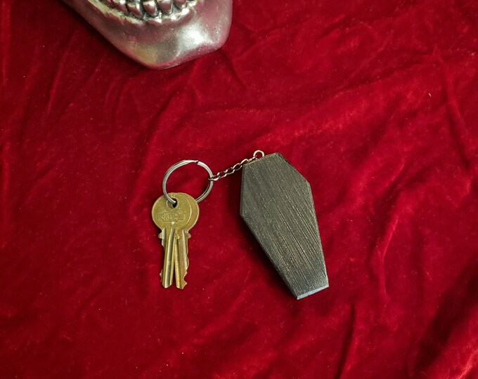Wooden Coffin Key Ring Handmade - Etsy
