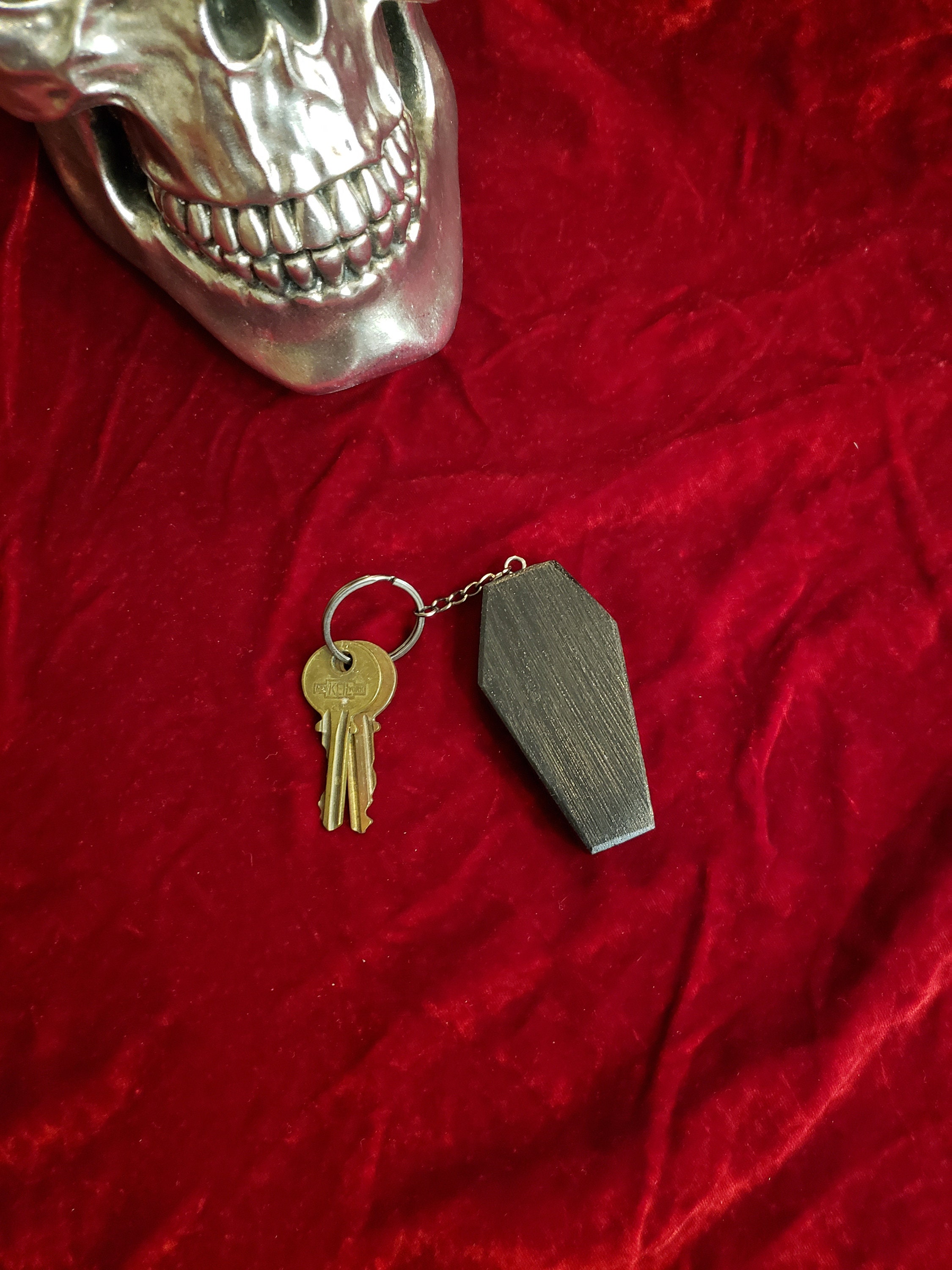 Wooden Coffin Key Ring Handmade - Etsy