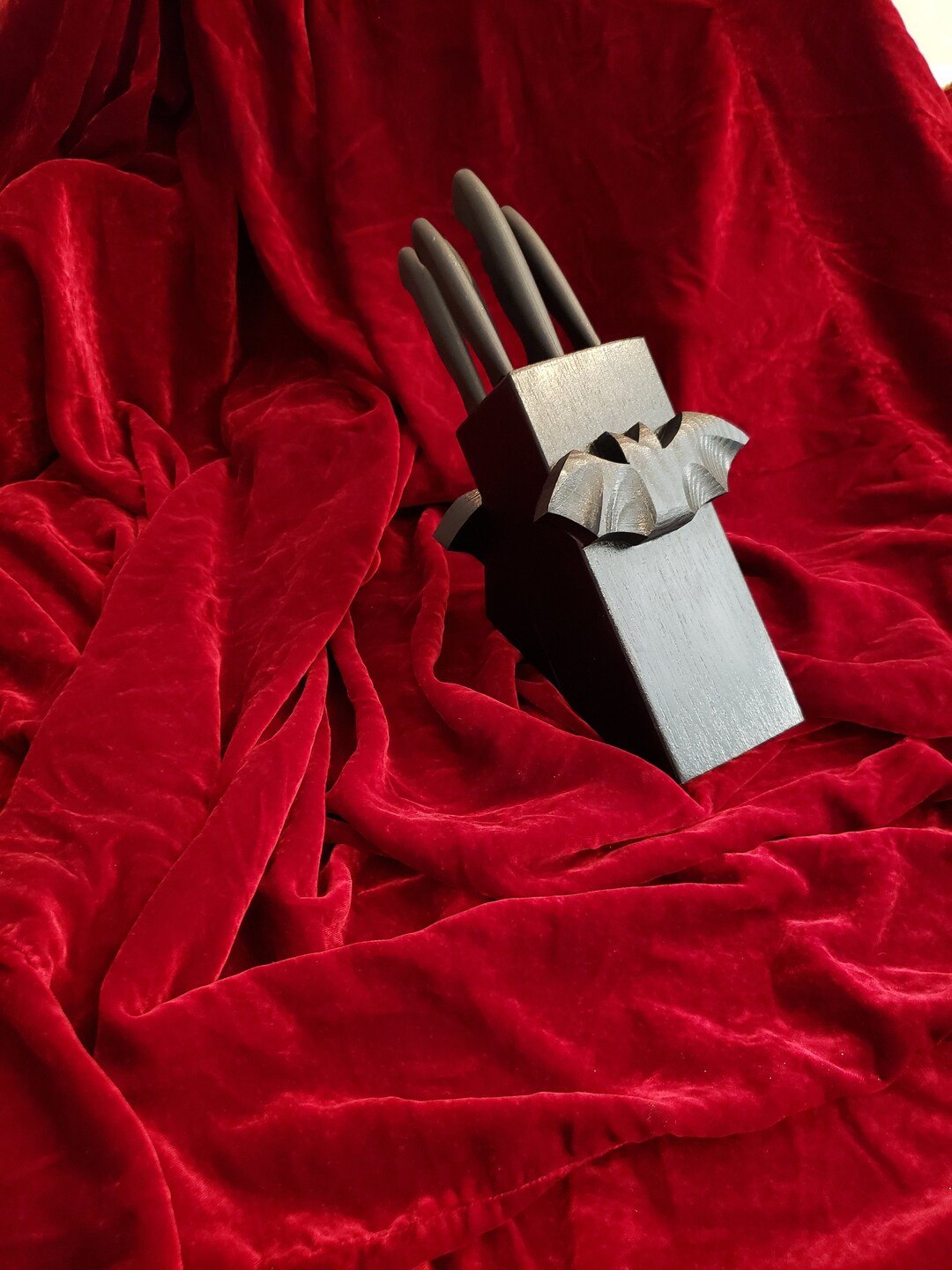 Bat Kitchen Knife Block Available With 6 Knives Solid Hardwood Goth ...