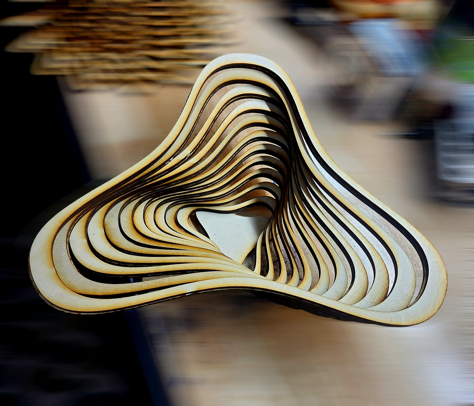 Laser Cut Stacked Basket Design: 5 Swirl Patterns (SVG, DXF, PDF) - Etsy