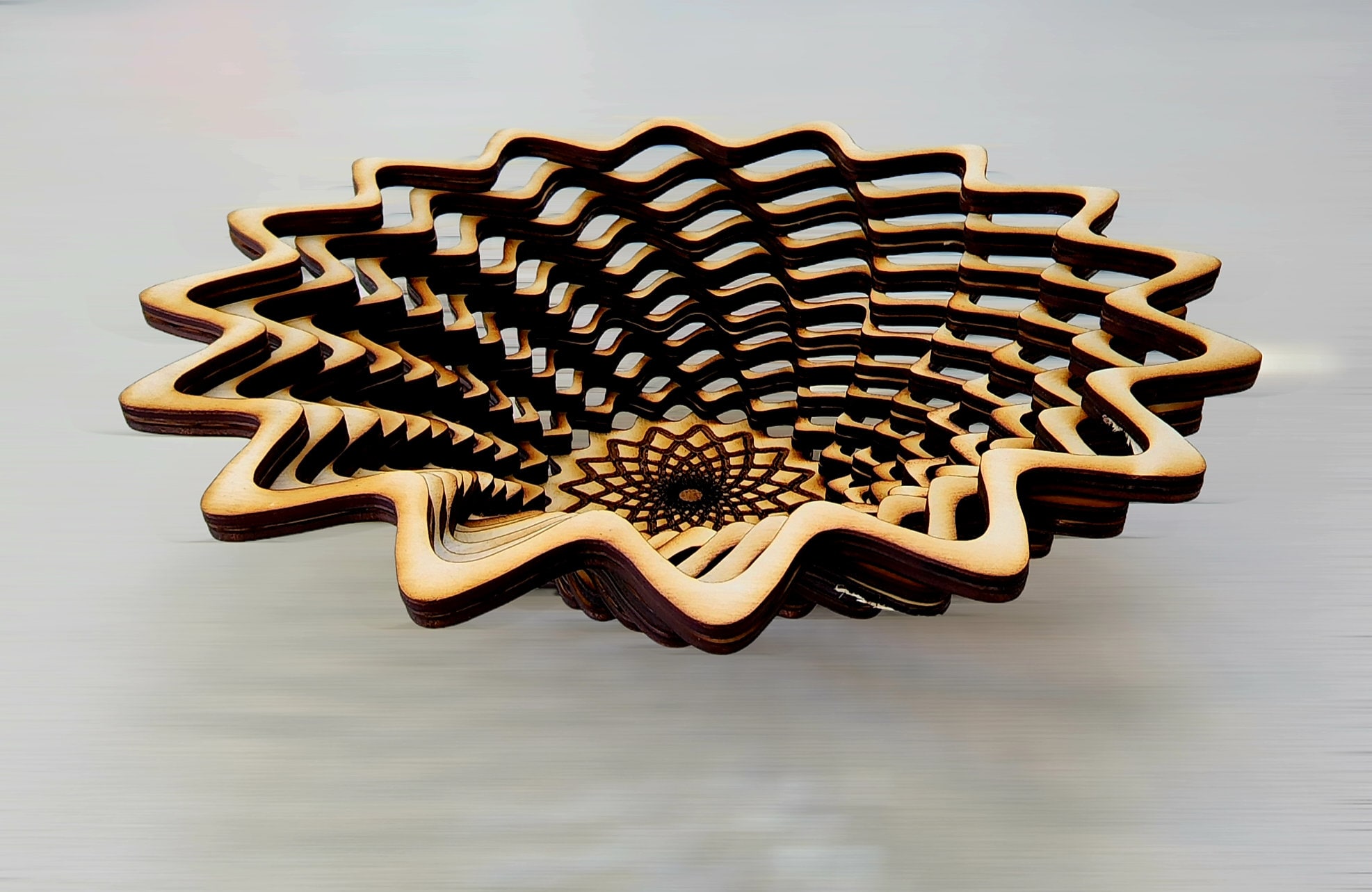 Laser Cut Stacked Basket Design: 5 Swirl Patterns (SVG, DXF, PDF) - Etsy