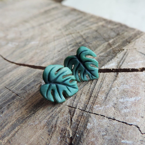 Monstera Earrings - Etsy