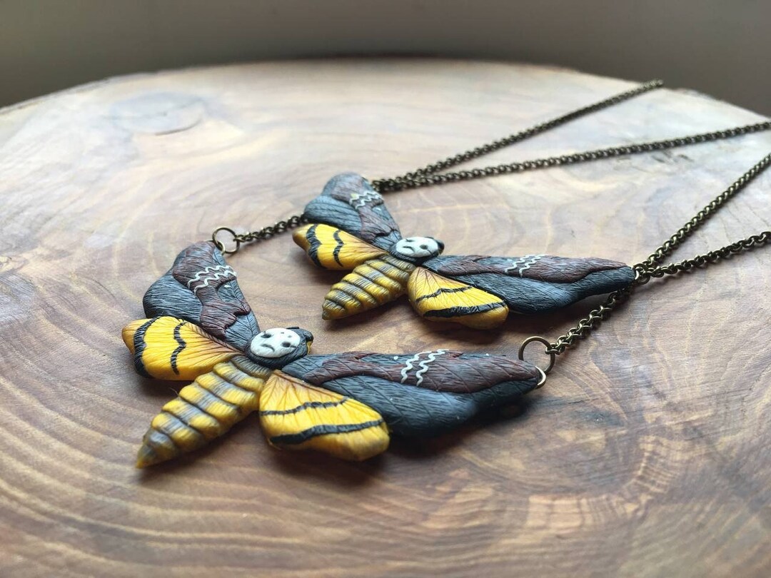 Moth Death's Head Moth Necklace, Large Hawk Moth Necklace, Butterfly ...
