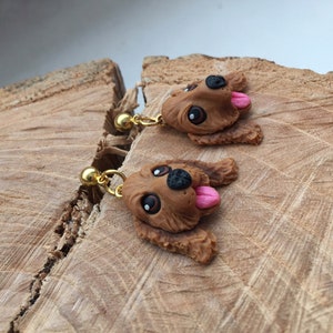 Custom Personalized Cocker Spaniel Dog Dangle Earrings, Portrait Pet ...