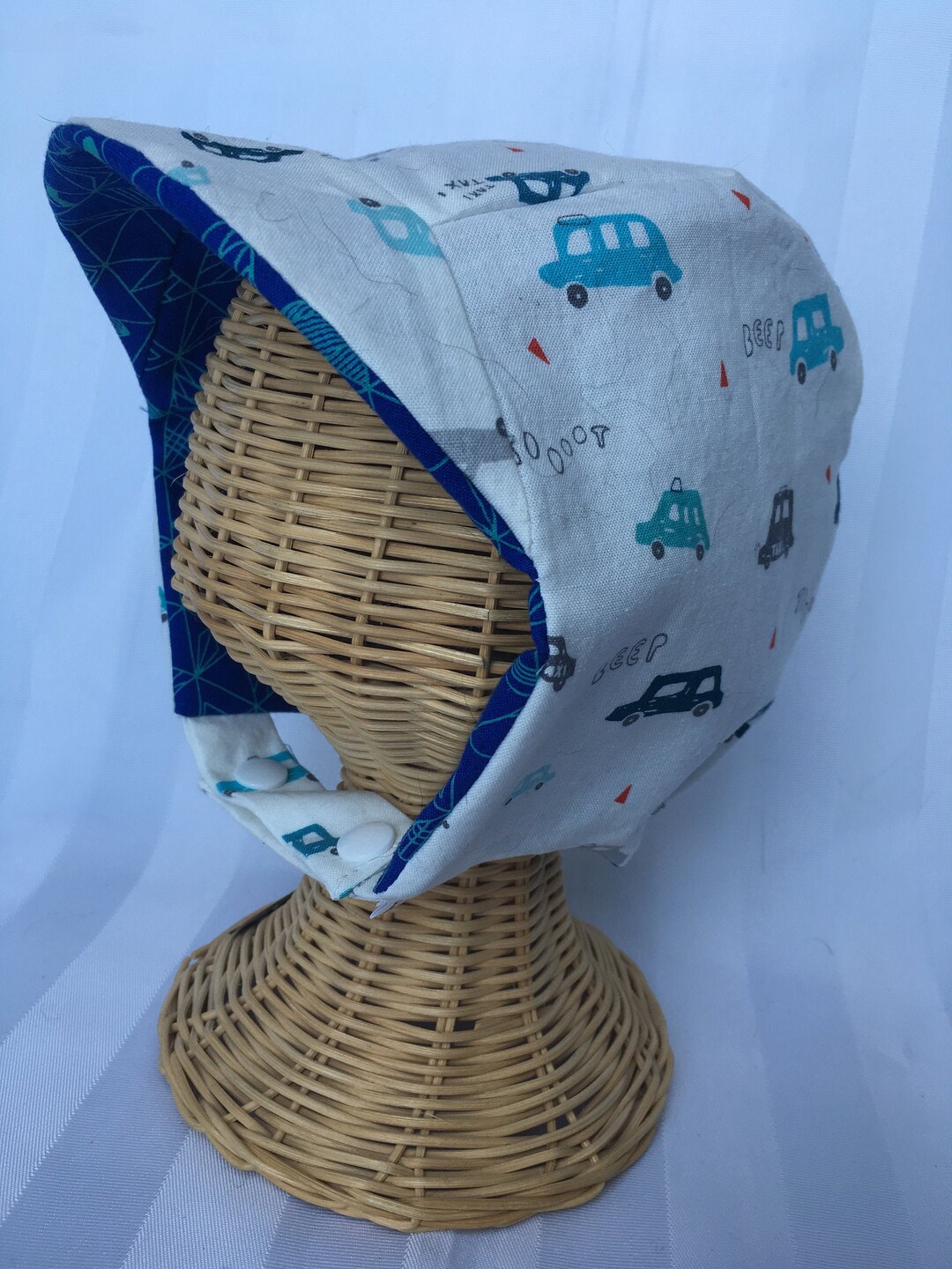 Cars/geometric Short Brim Reversible Baby Sun Bonnet - Etsy