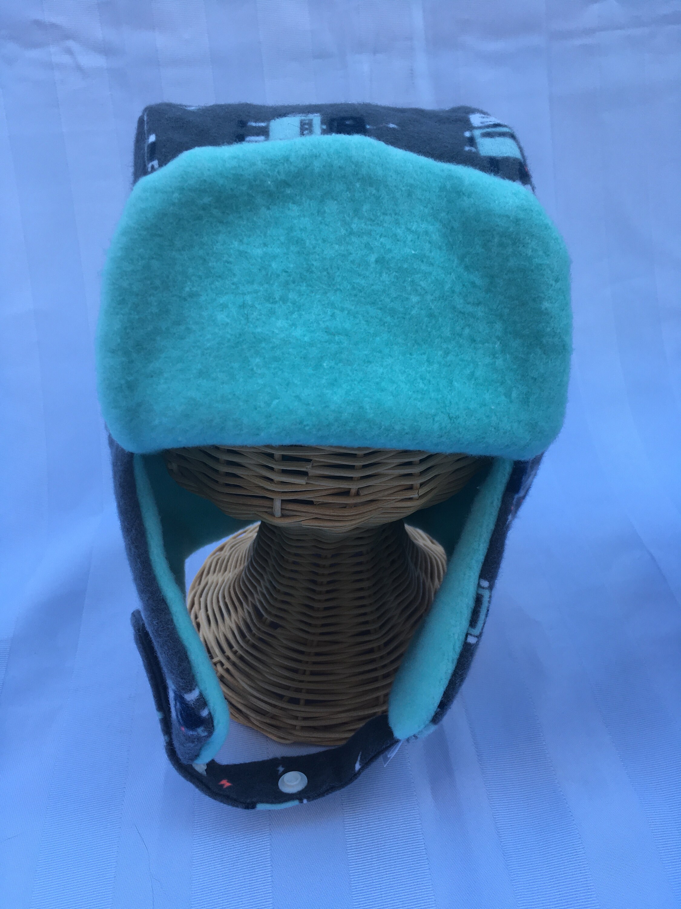 Robots/teal Ear Flap Trapper Hat - Etsy