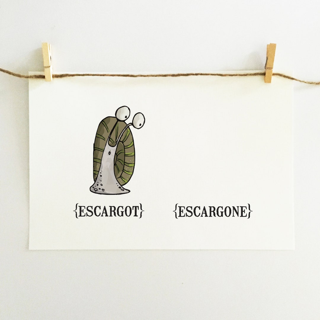 Escargone A4 Art Print - Etsy