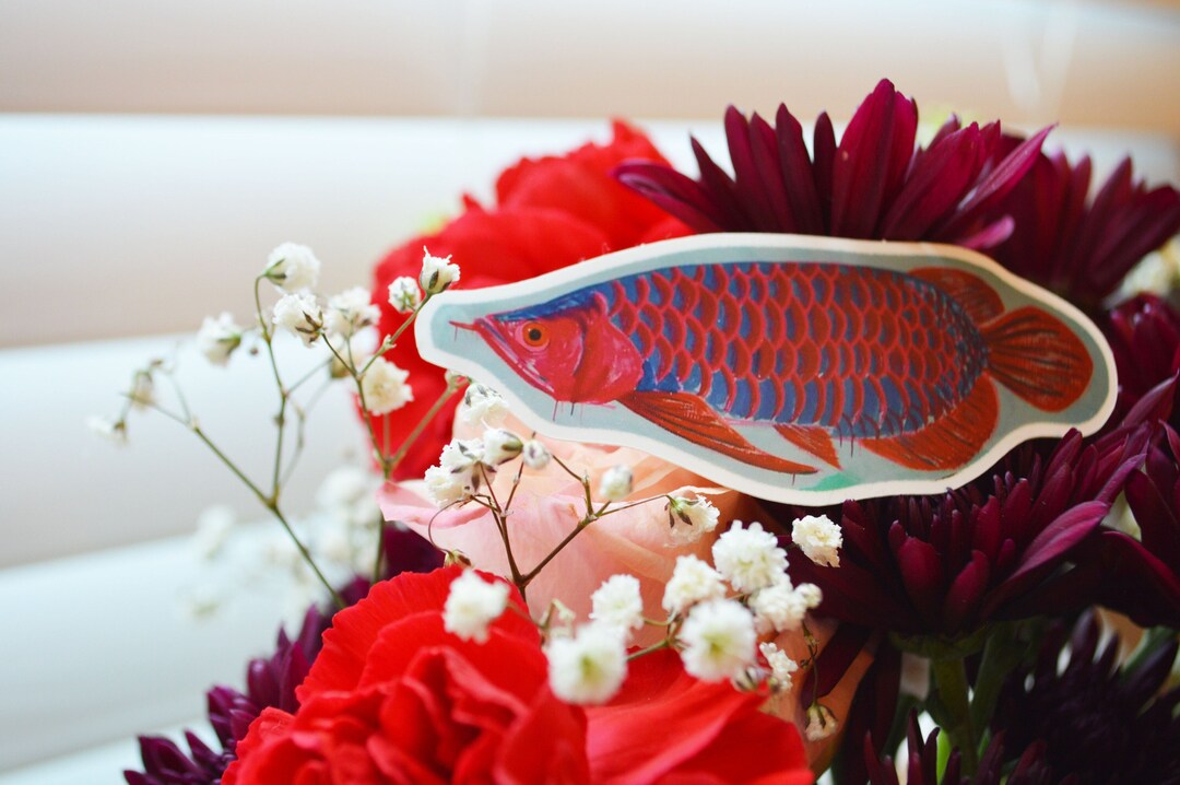 Arowana Fish Painting Vinyl Sticker, Cambodia - Etsy