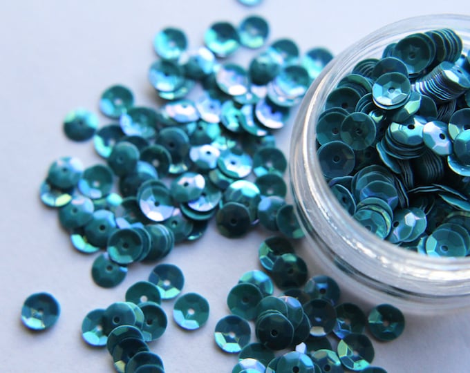 French Langois Martin 5mm Oriental Duck Blue Cupped Sequin French ...