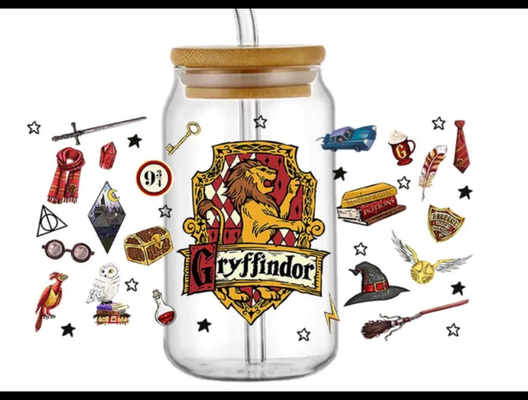 Harry Potter Gryffindor Libbey 16oz Glass Can Wrap - Etsy