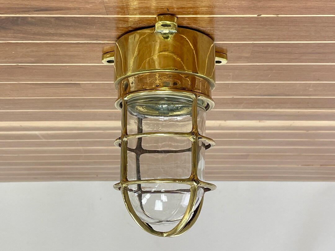 Original Brass Engine Room Ceiling Light Prewired USA - Etsy