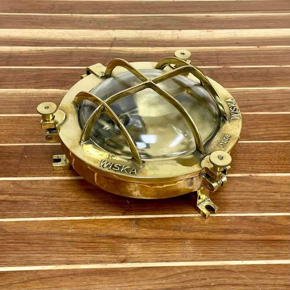 Nautical Flush Mount Ceiling Light, Vintage Brass WISKA - Etsy
