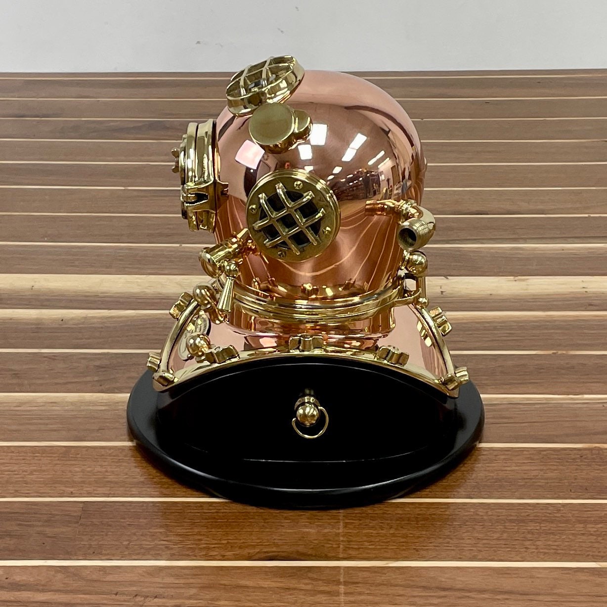Miniature Mark V Morse Reproduction US Navy Diving Helmet With Hardwood ...