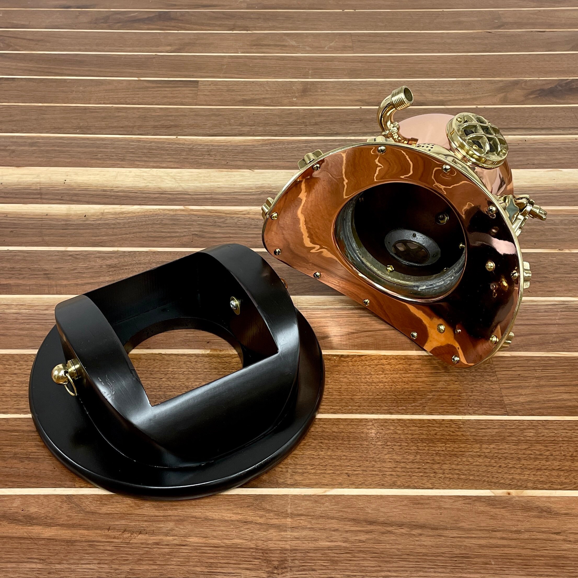 Miniature Mark V Morse Reproduction US Navy Diving Helmet With Hardwood ...